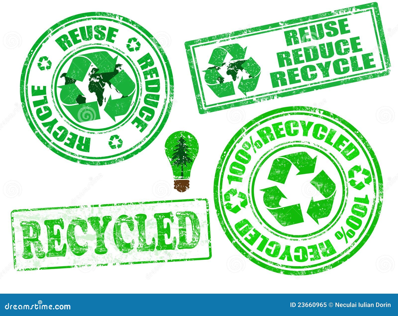 Set of recycled stamps stock vector. Illustration of grunge - 23660965