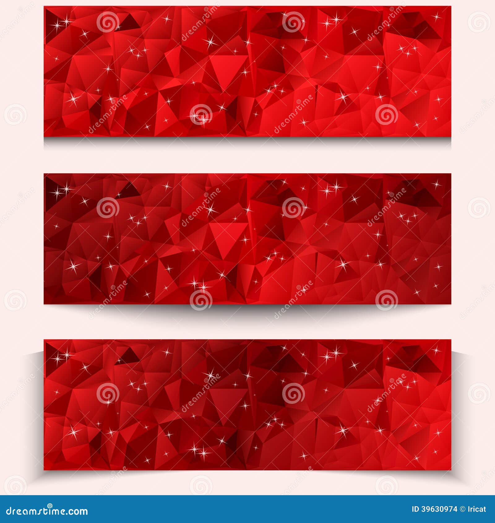 Set of Red Abstract Geometric Polygonal Banners Stock Vector ...