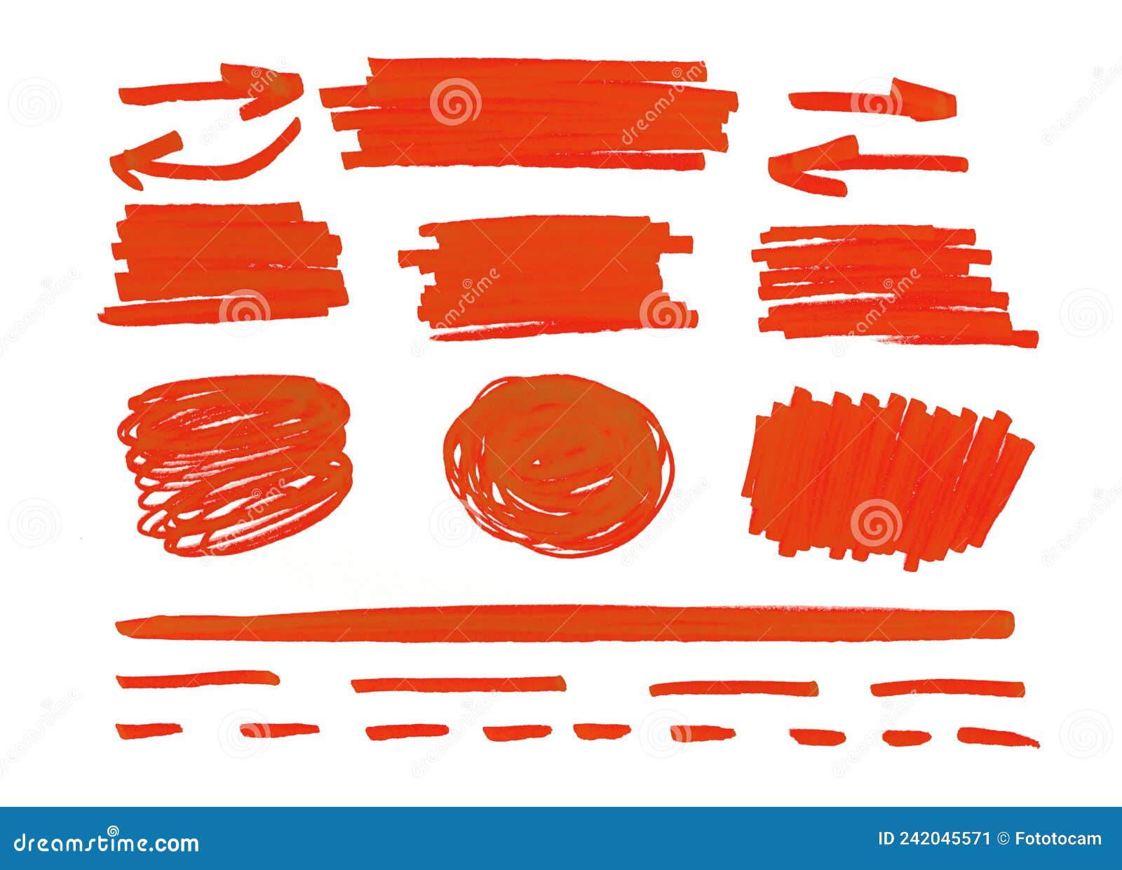 Set of Red Abstract Hand-painted Marker - Image Stock Image - Image of ...