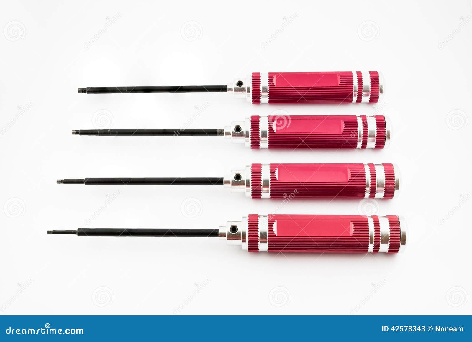 Set of Red Aluminium Hex-Head Drivers Stock Image - Image of equipment ...