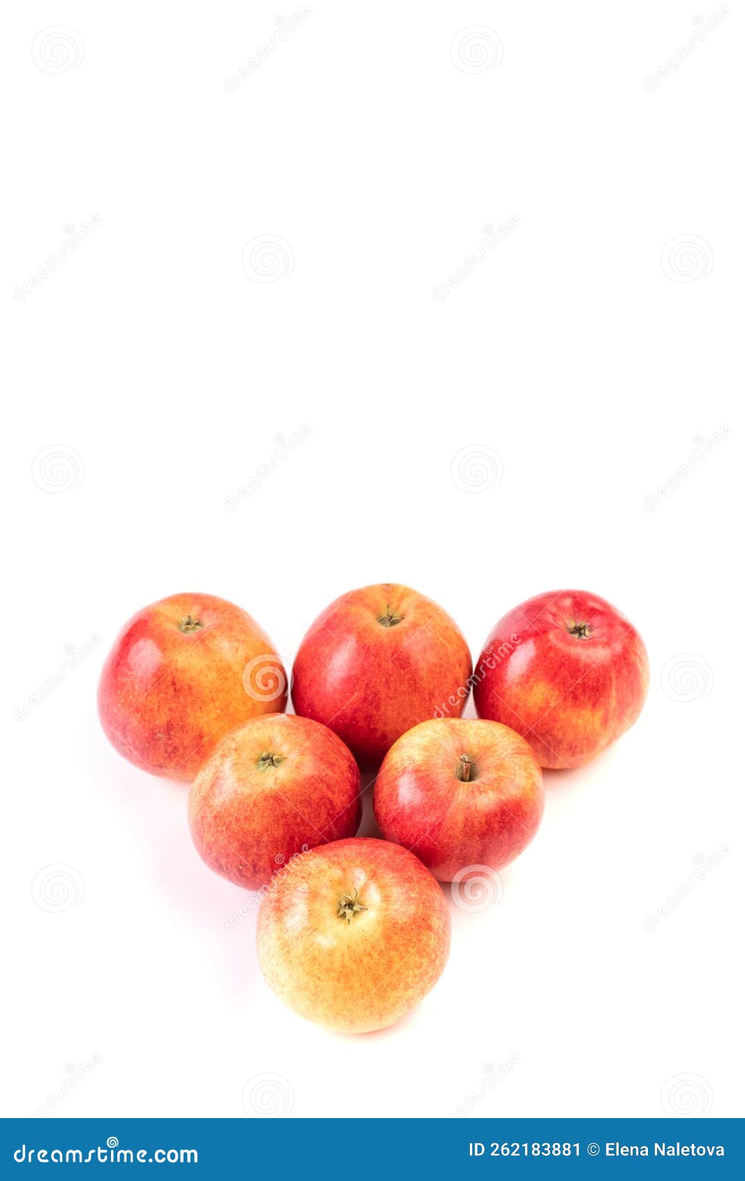 Set of 6 Red Apples on a White Isolated Background. Space for Text ...