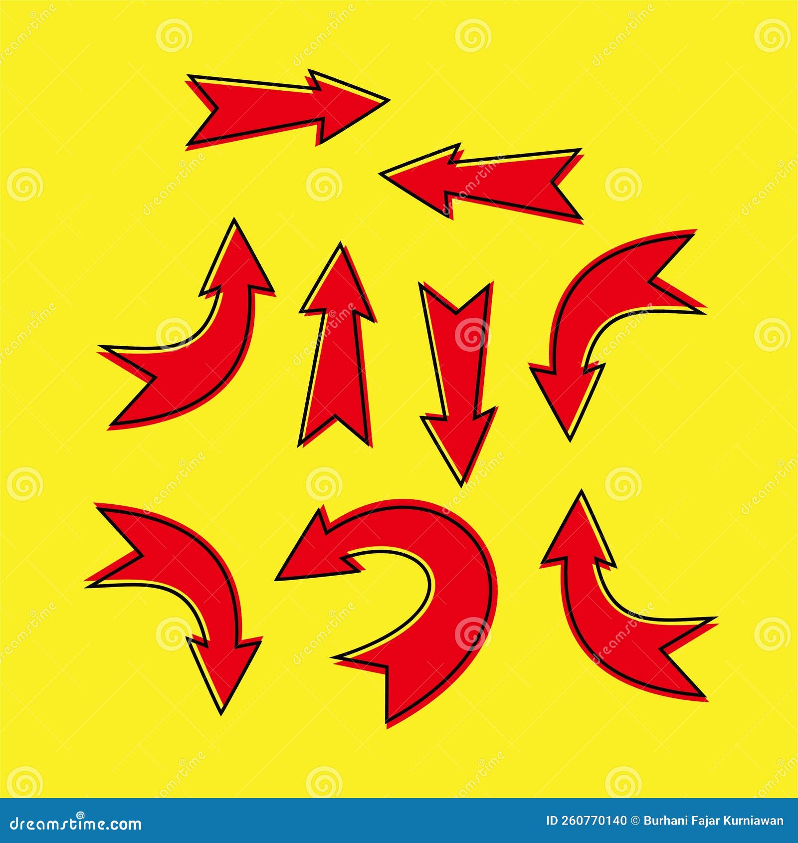 Set of Red Arrow Design Illustration Stock Vector - Illustration of ...