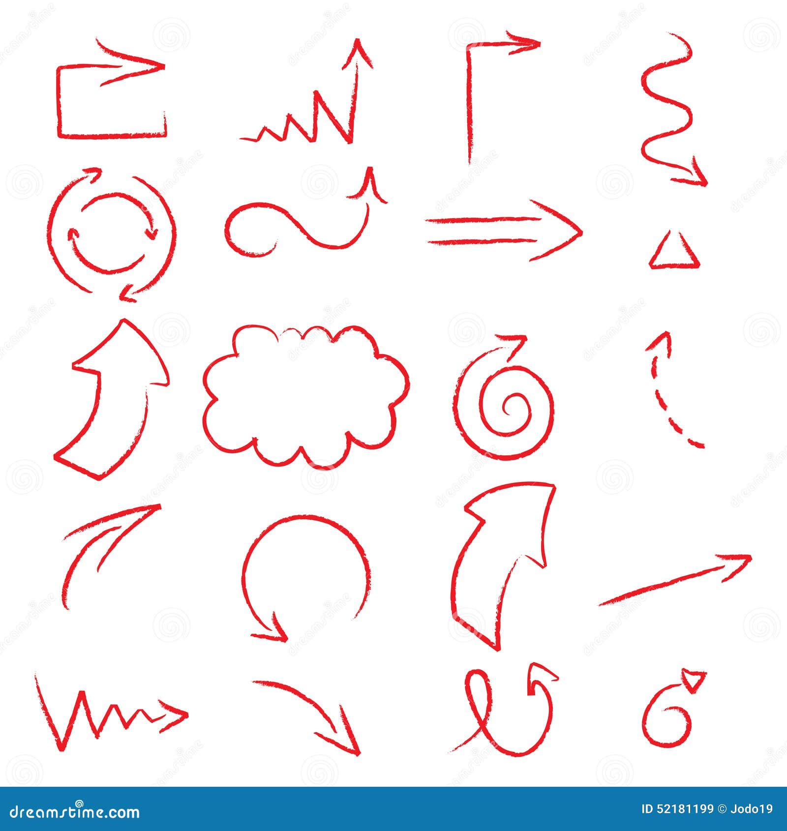 Set of red arrows stock illustration. Illustration of office - 52181199