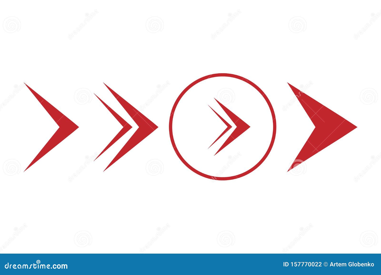Set of Red Arrows in a Flat Style. Stock Vector - Illustration of style ...