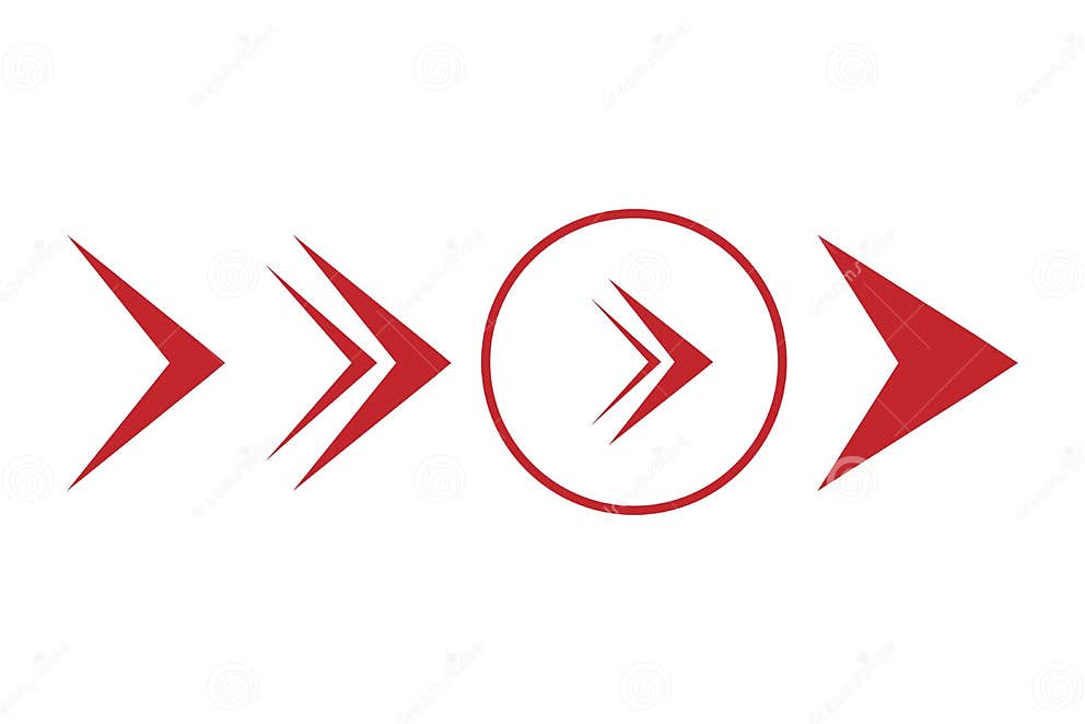 Set of Red Arrows in a Flat Style. Stock Vector - Illustration of style ...