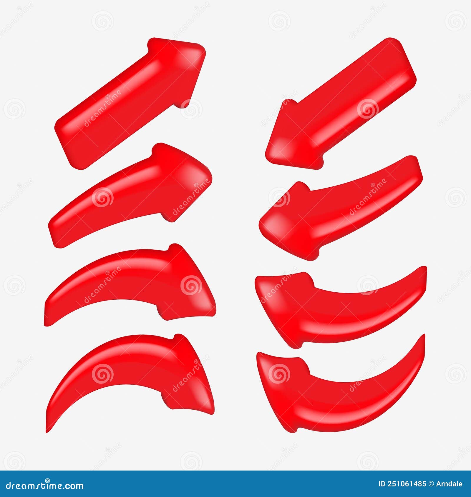 Set of Red Arrows Signs of Various Shapes Stock Vector - Illustration ...