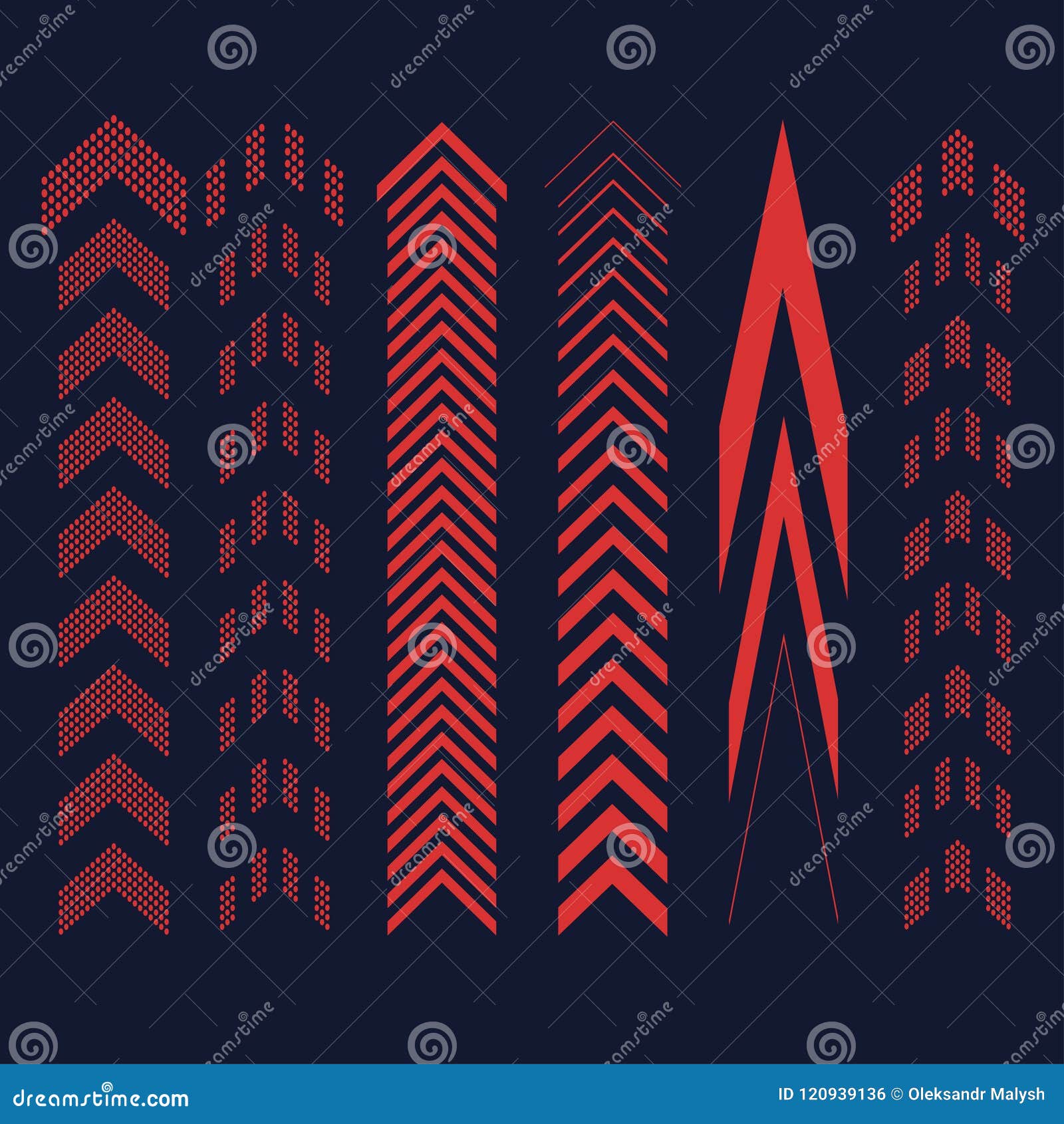 Set of red arrows stock vector. Illustration of geometrical - 120939136