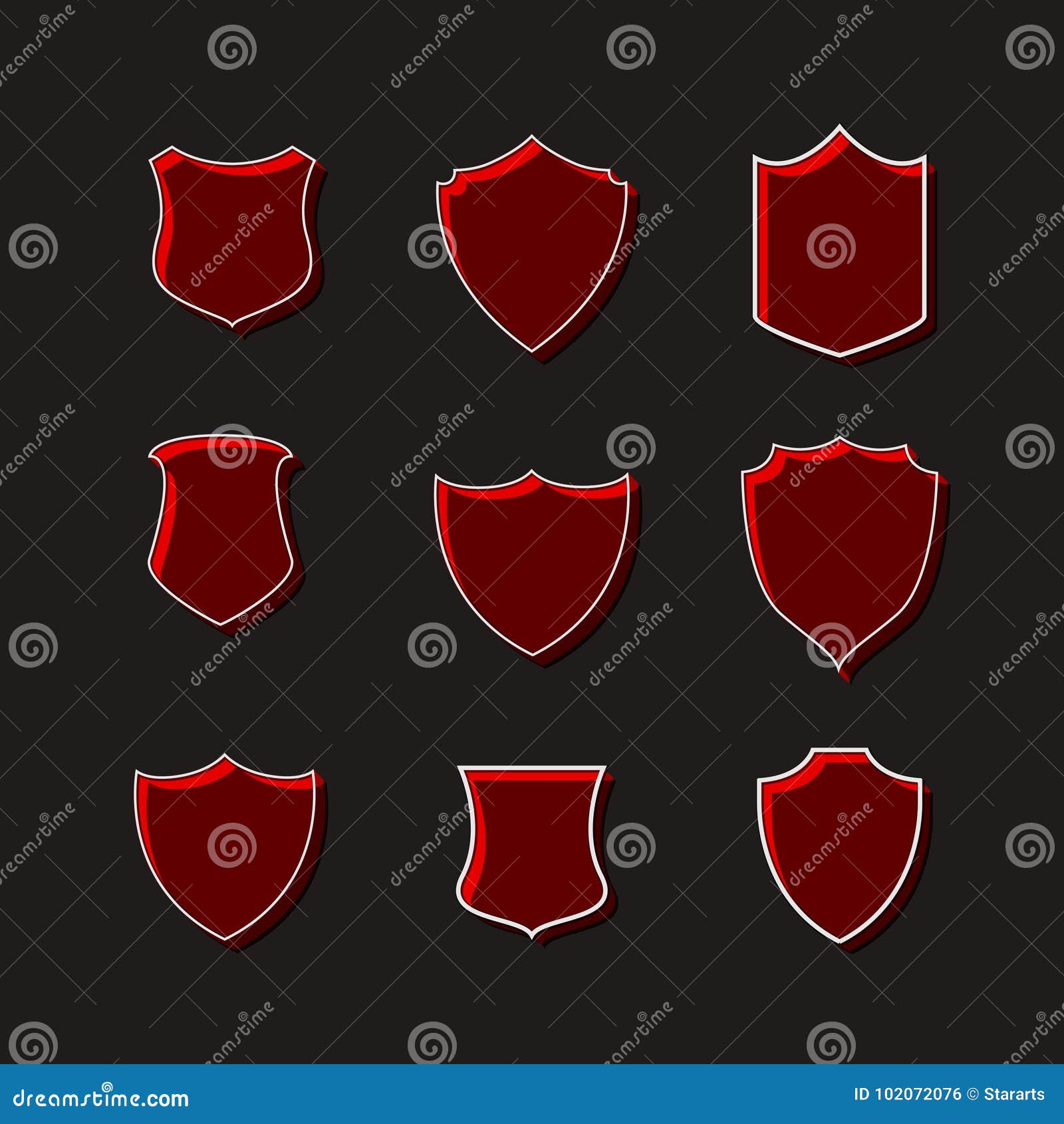 Set of Red Badges Label Designs Stock Vector - Illustration of sign ...