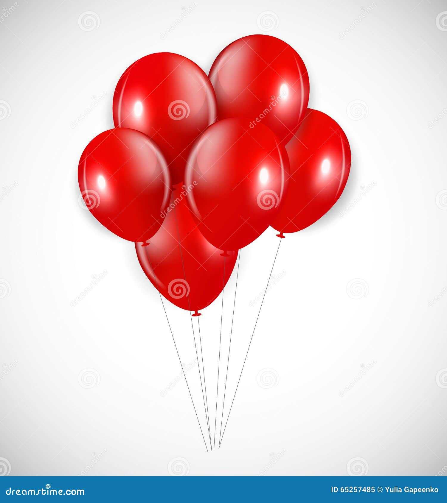 Set of Red Balloons, Vector Illustration Stock Vector - Illustration of ...
