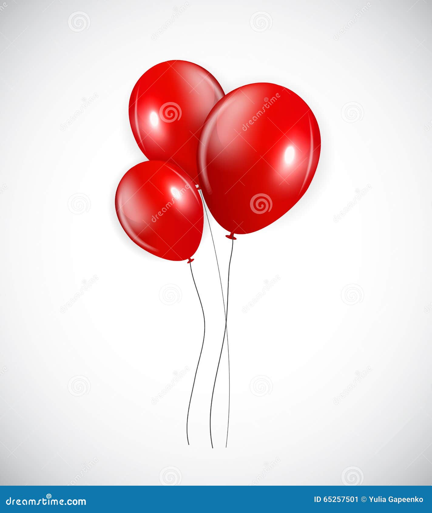 Set of Red Balloons, Vector Illustration Stock Vector - Illustration of ...