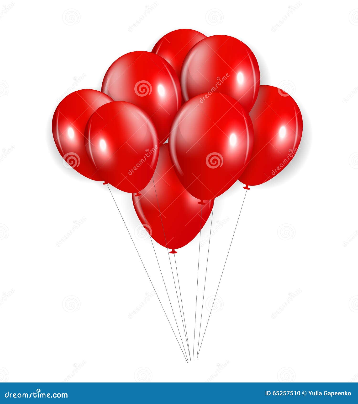 Set of Red Balloons, Vector Illustration Stock Vector - Illustration of ...