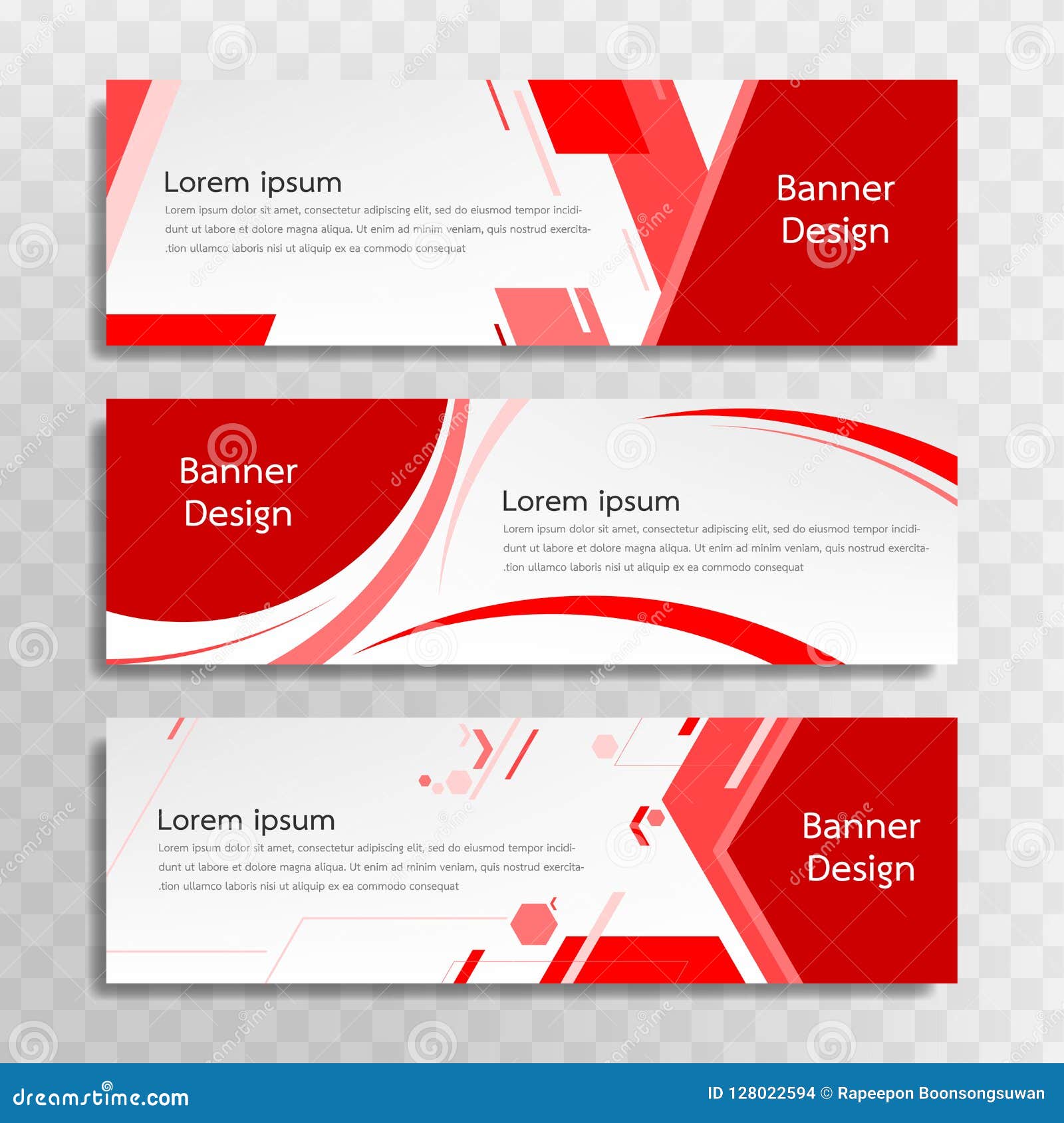 A Set of Red Banner Templates Designed for the Web and Various ...