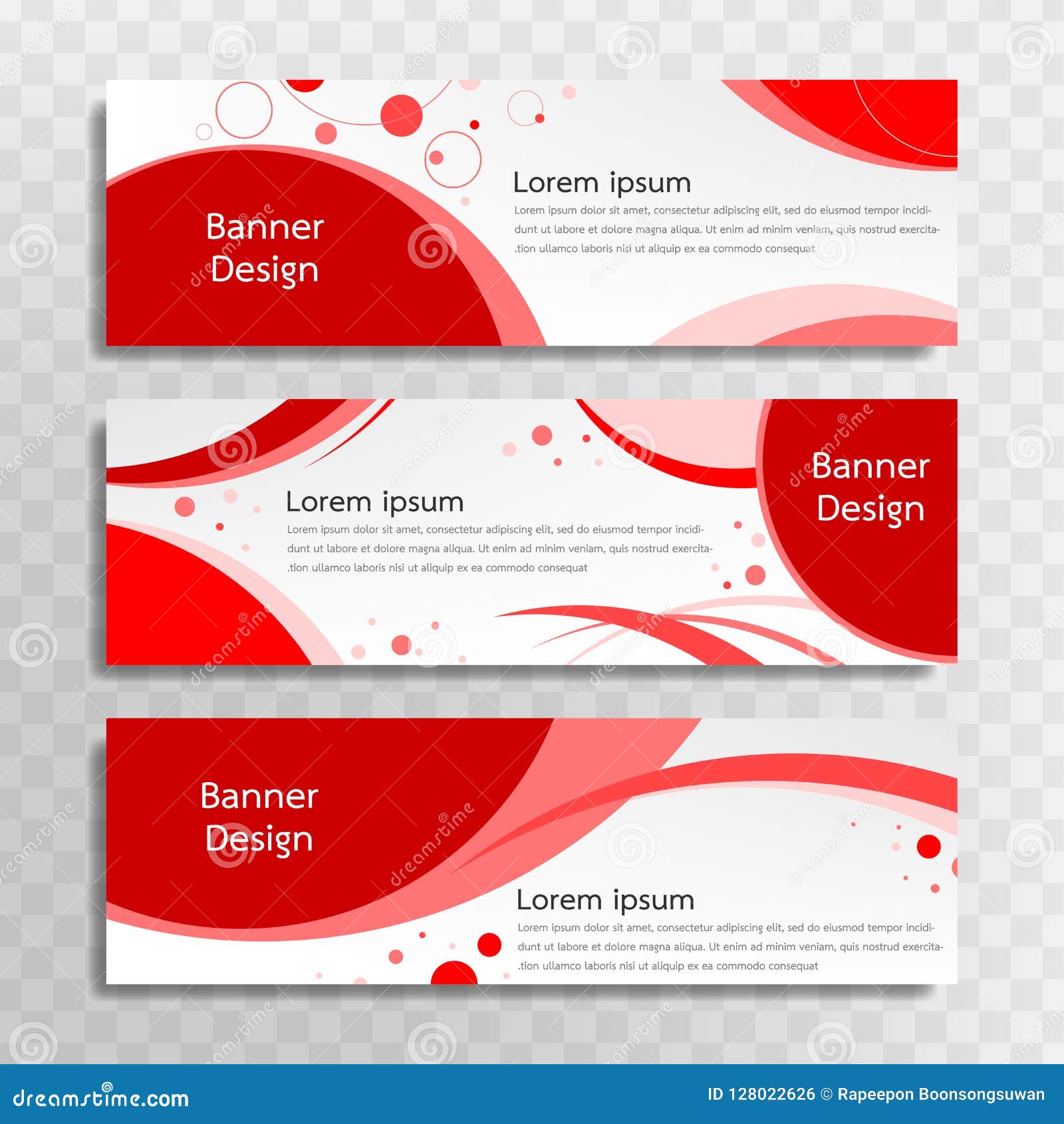 A Set of Red Banner Templates Designed for the Web and Various ...
