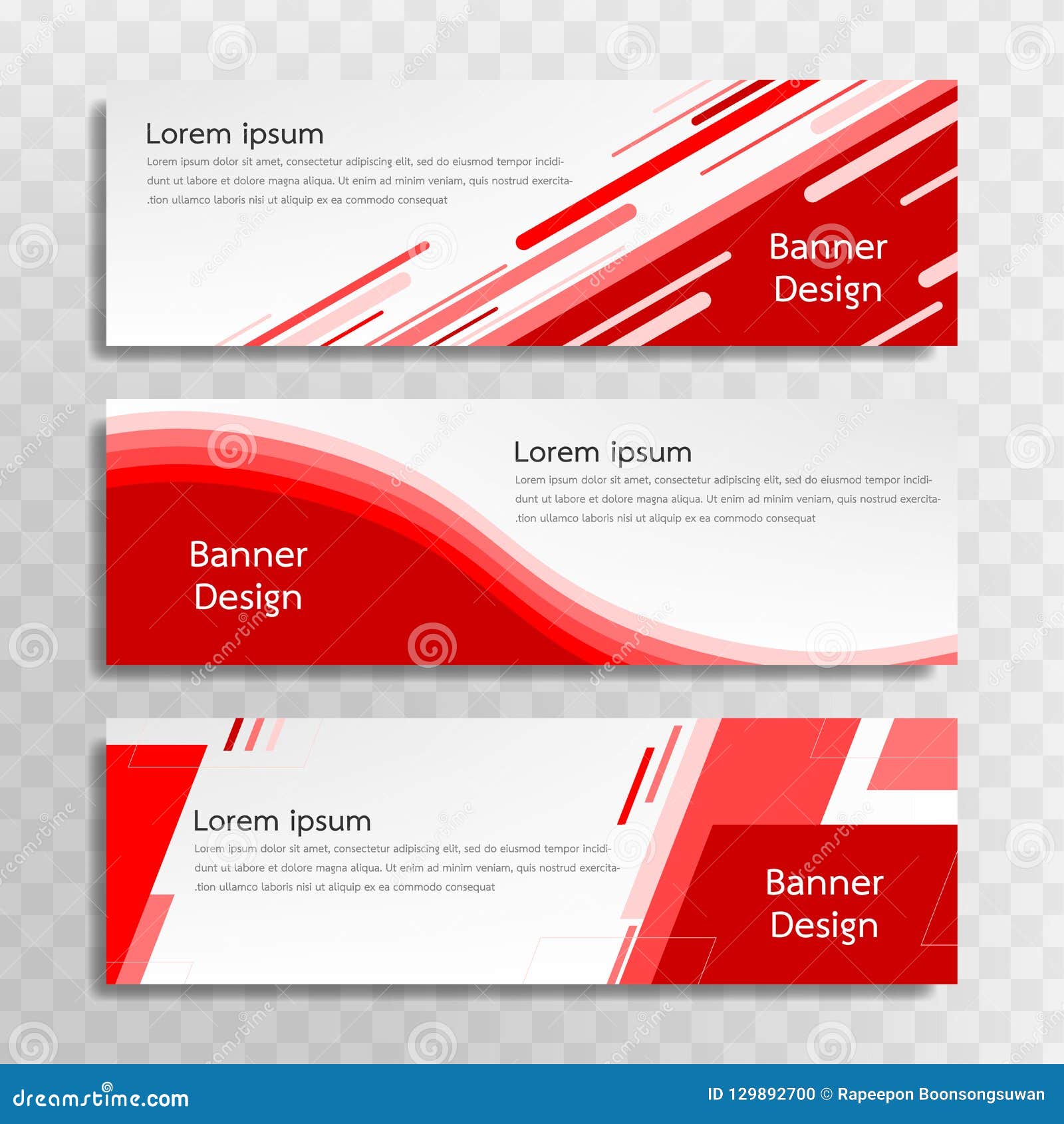 A Set of Red Banner Templates Designed for the Web and Various ...