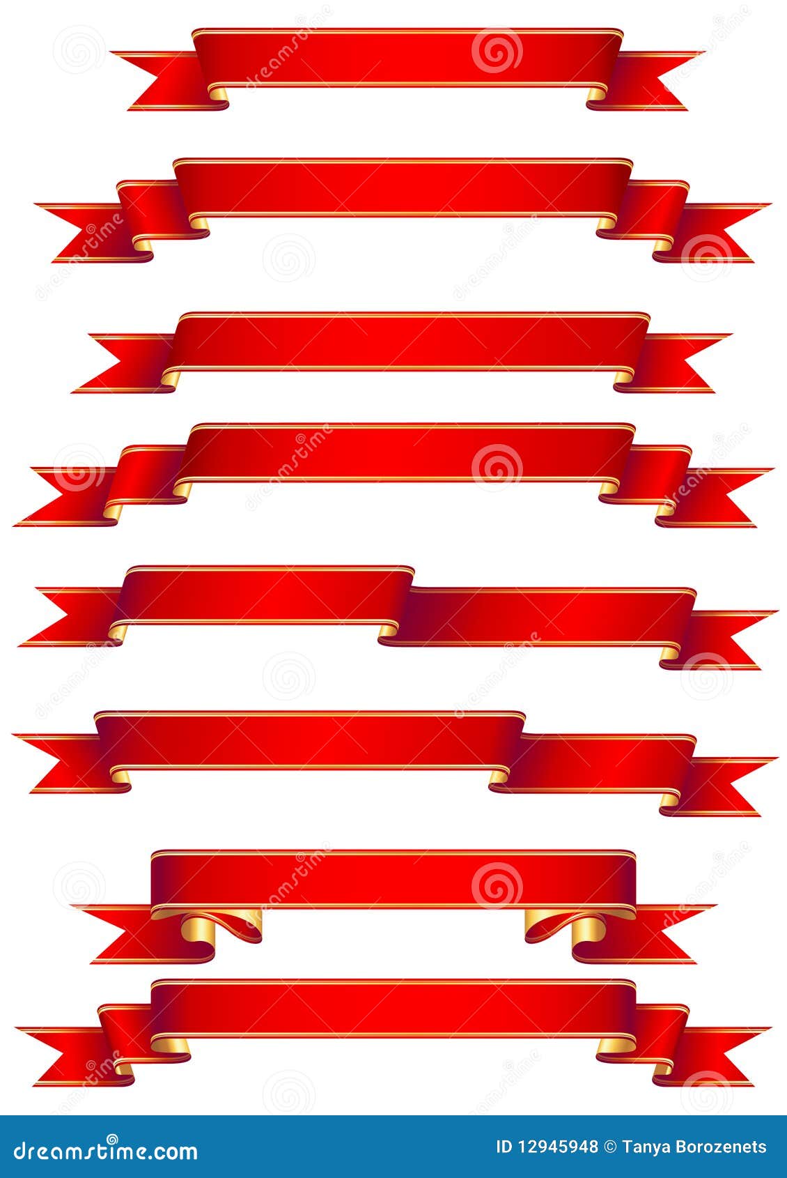 Set of red banners stock vector. Illustration of background - 12945948