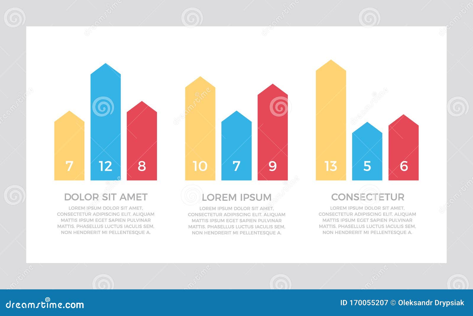 Set of Red, Blue and Yellow Elements for Infographic Presentation ...