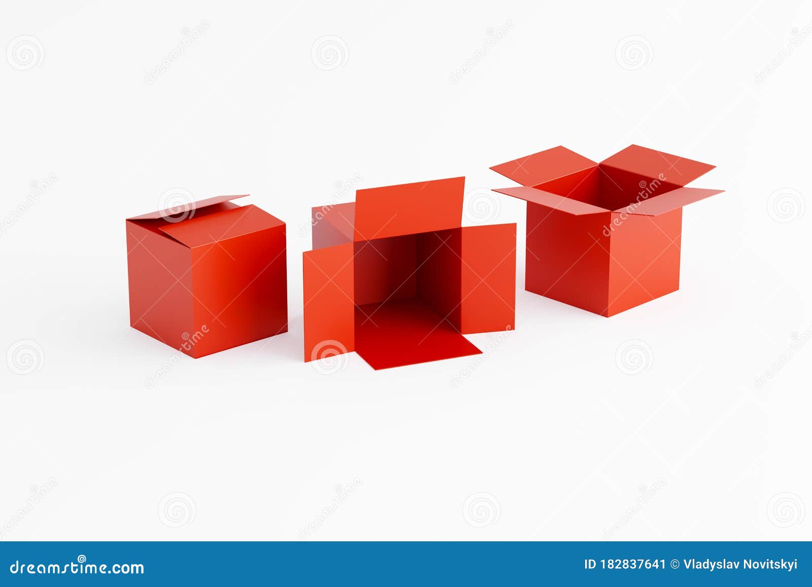 Set of Red Boxes on a White Background, Two Boxes, Place for Text ...