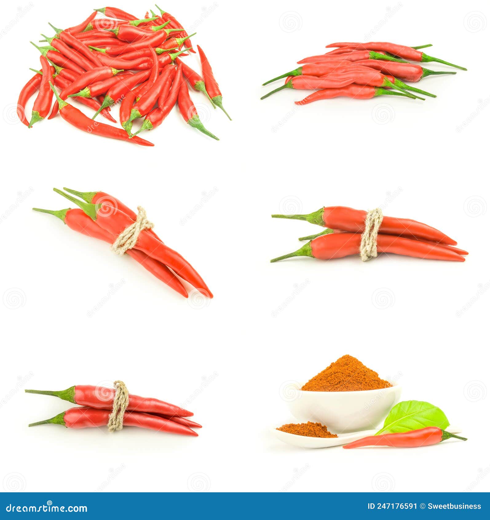 Set of Hot Spices Over a White Background Stock Image - Image of ...