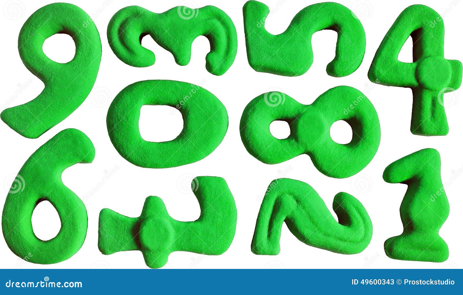 Set of Red Clay Numbers Isolated Stock Image - Image of color, typeface ...