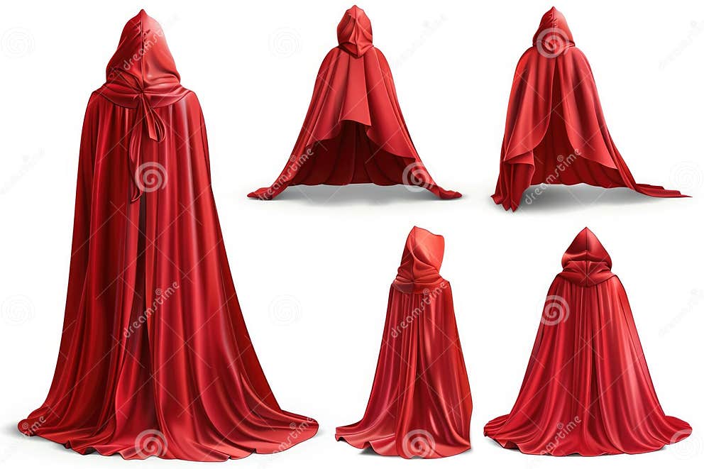 A Set of Red Cloaks on a White Background Stock Illustration ...