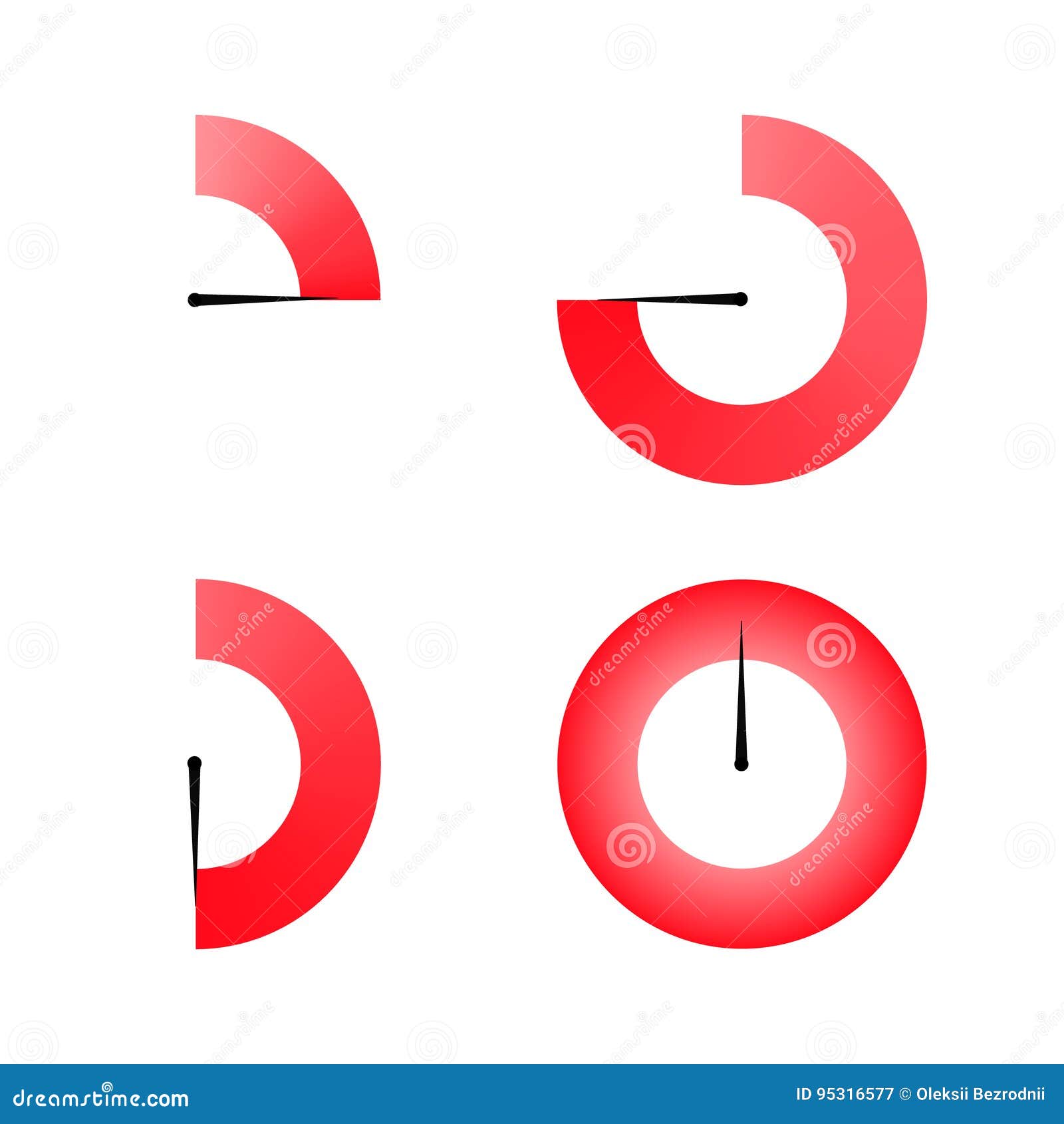 Set of red colored timers stock vector. Illustration of business - 95316577