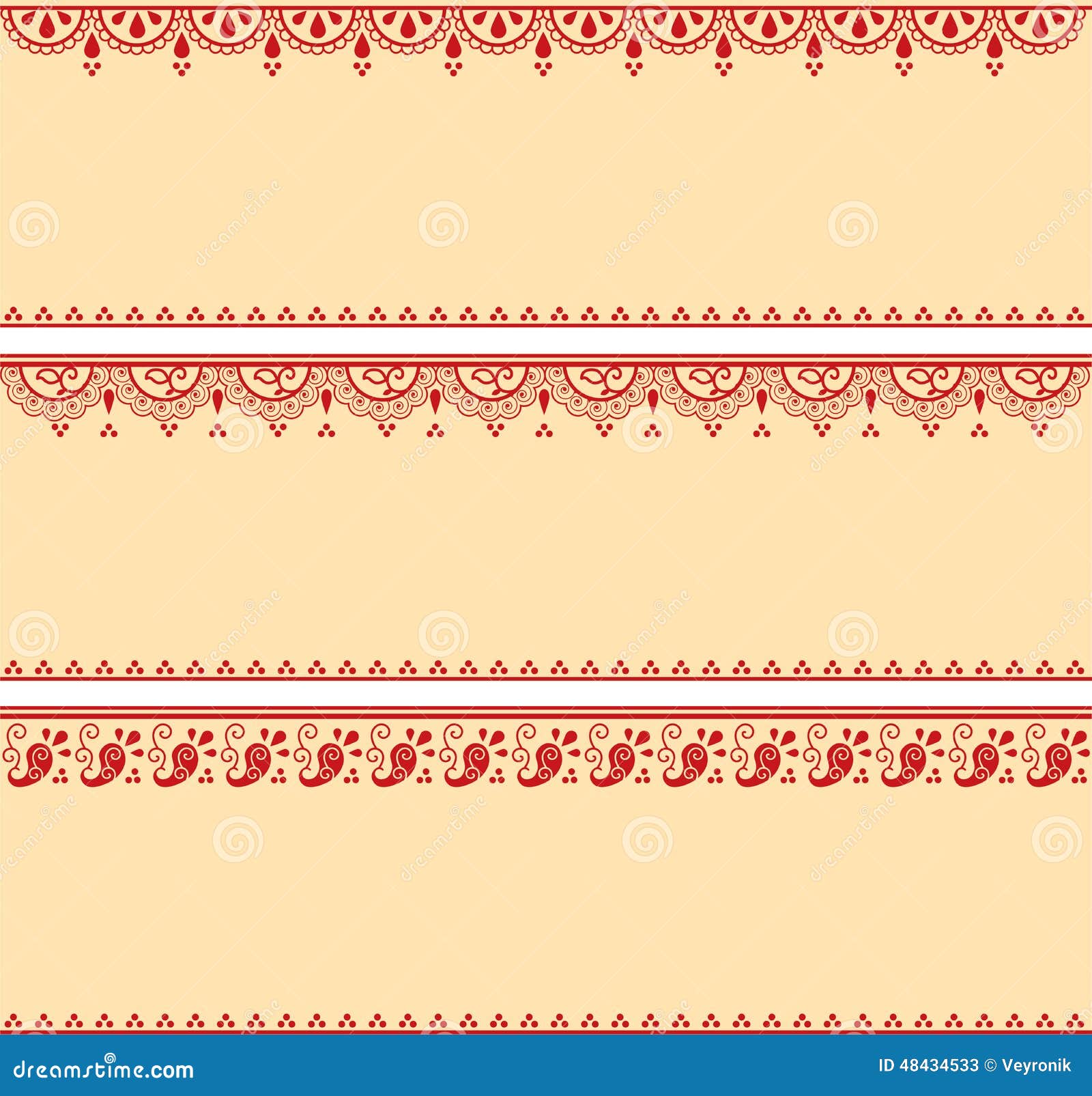 Set of Red and Cream Oriental Henna Banners Stock Vector - Illustration ...