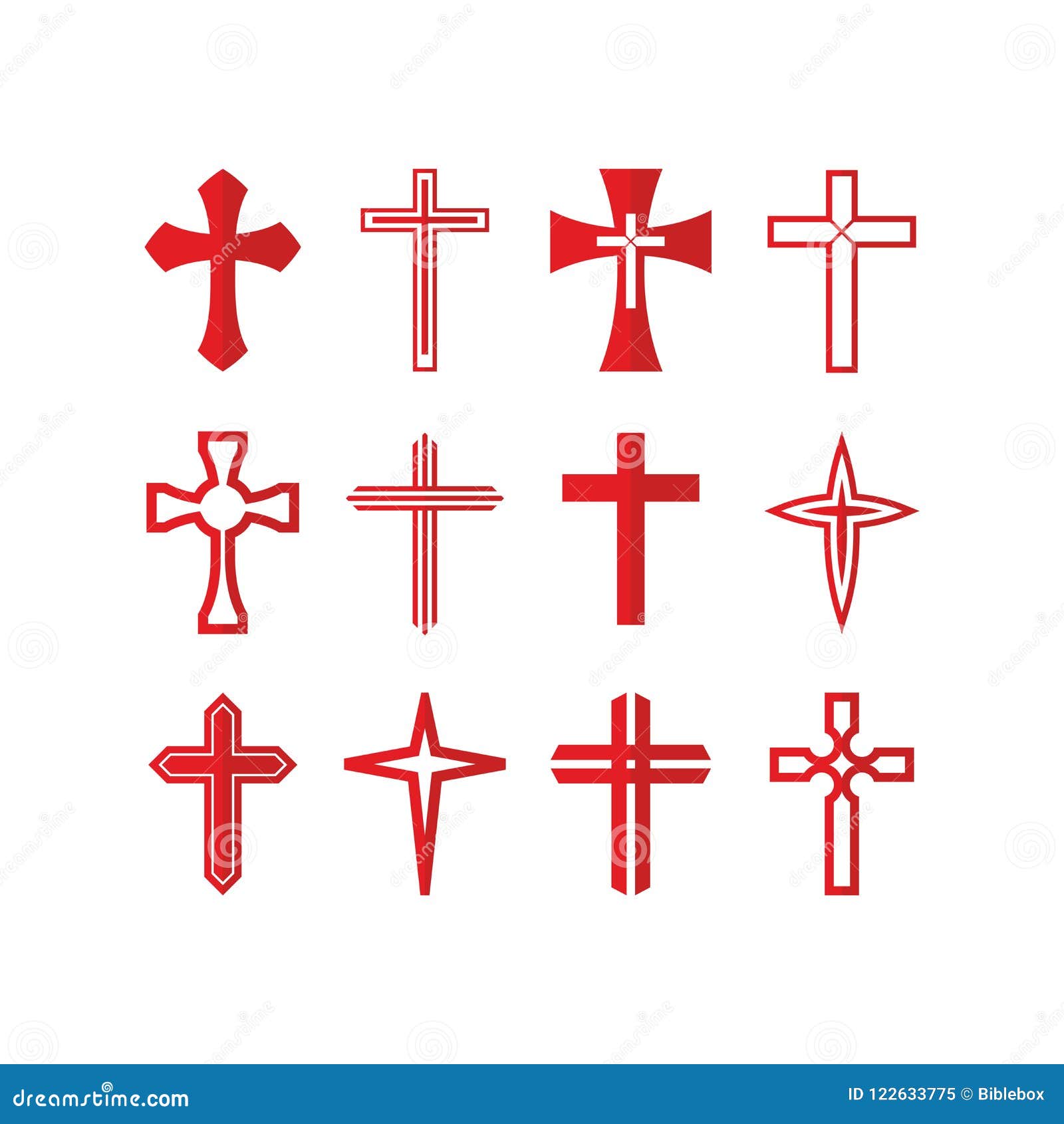 Set of Red Cross Icons and Symbols. Stock Vector - Illustration of ...