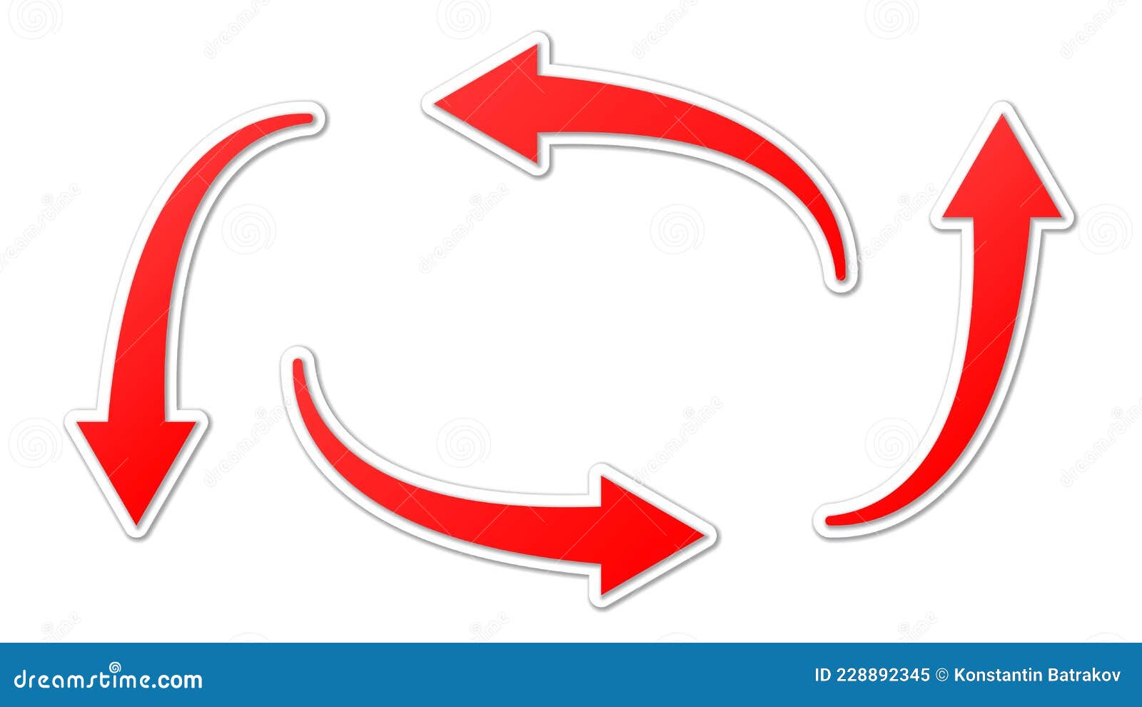 Set of Red Curved Arrows with a White Frame. Stock Vector ...