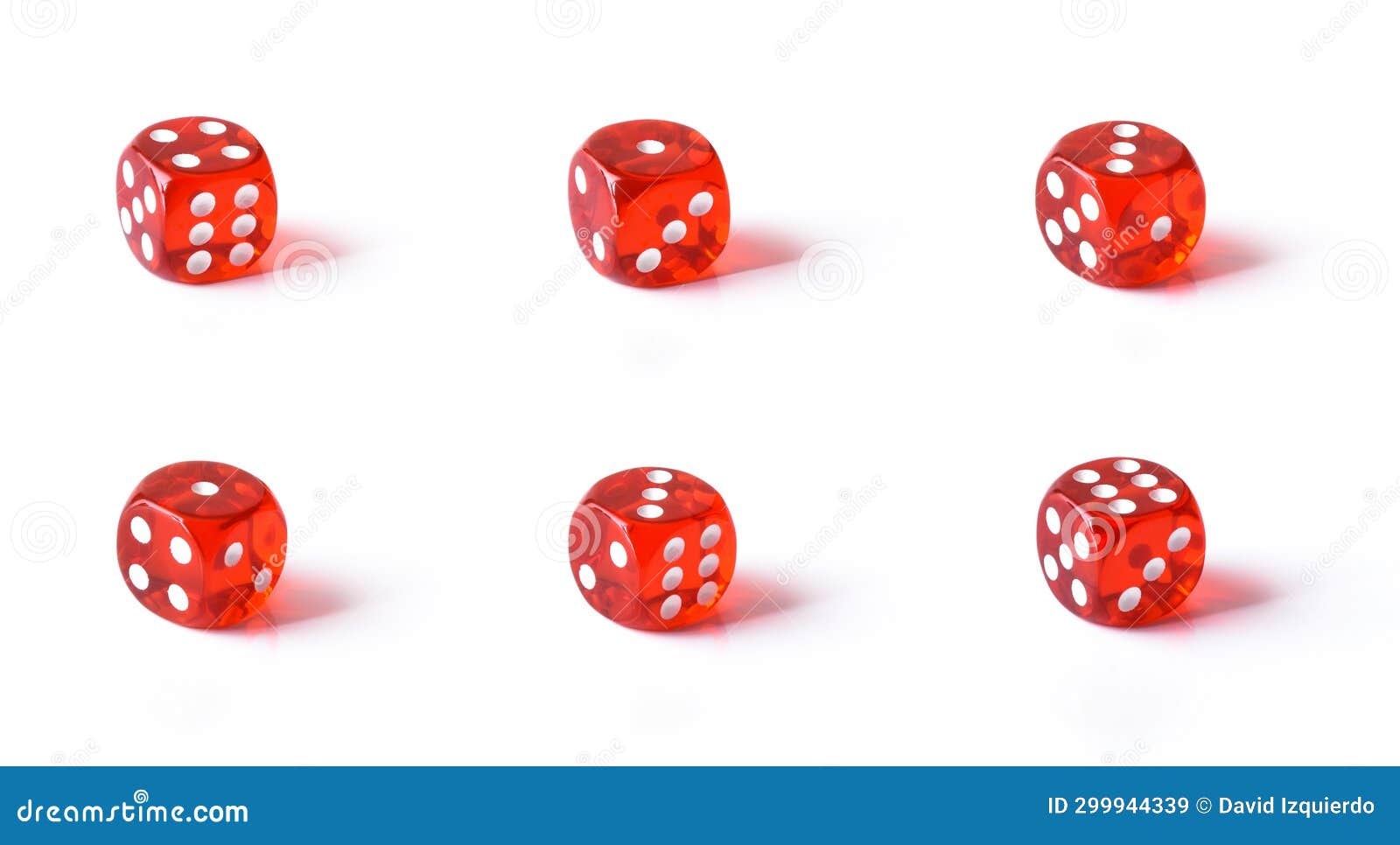 Set of Red Dice Isolated on White in Various Positions Stock Image ...