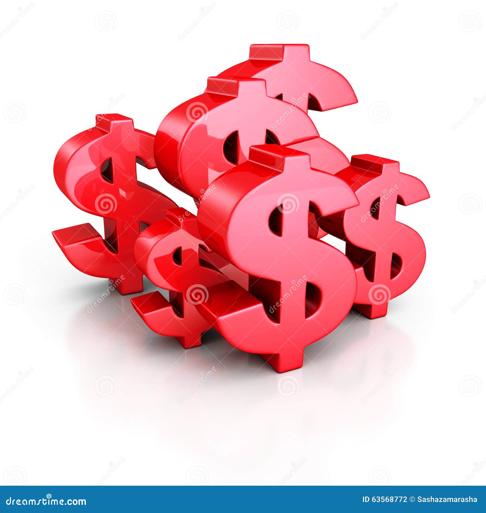Set of Red Dollar Signs on White Background Stock Illustration ...