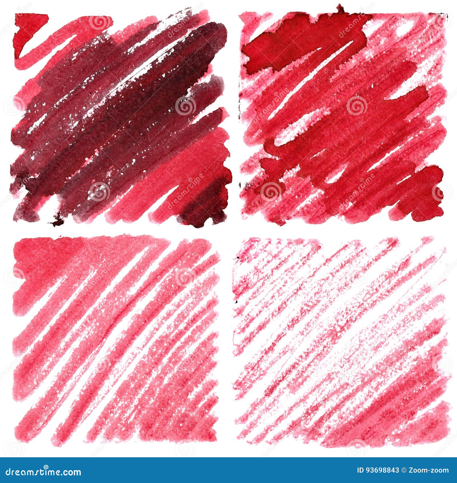 Set of red doodle squares stock illustration. Illustration of grungy ...