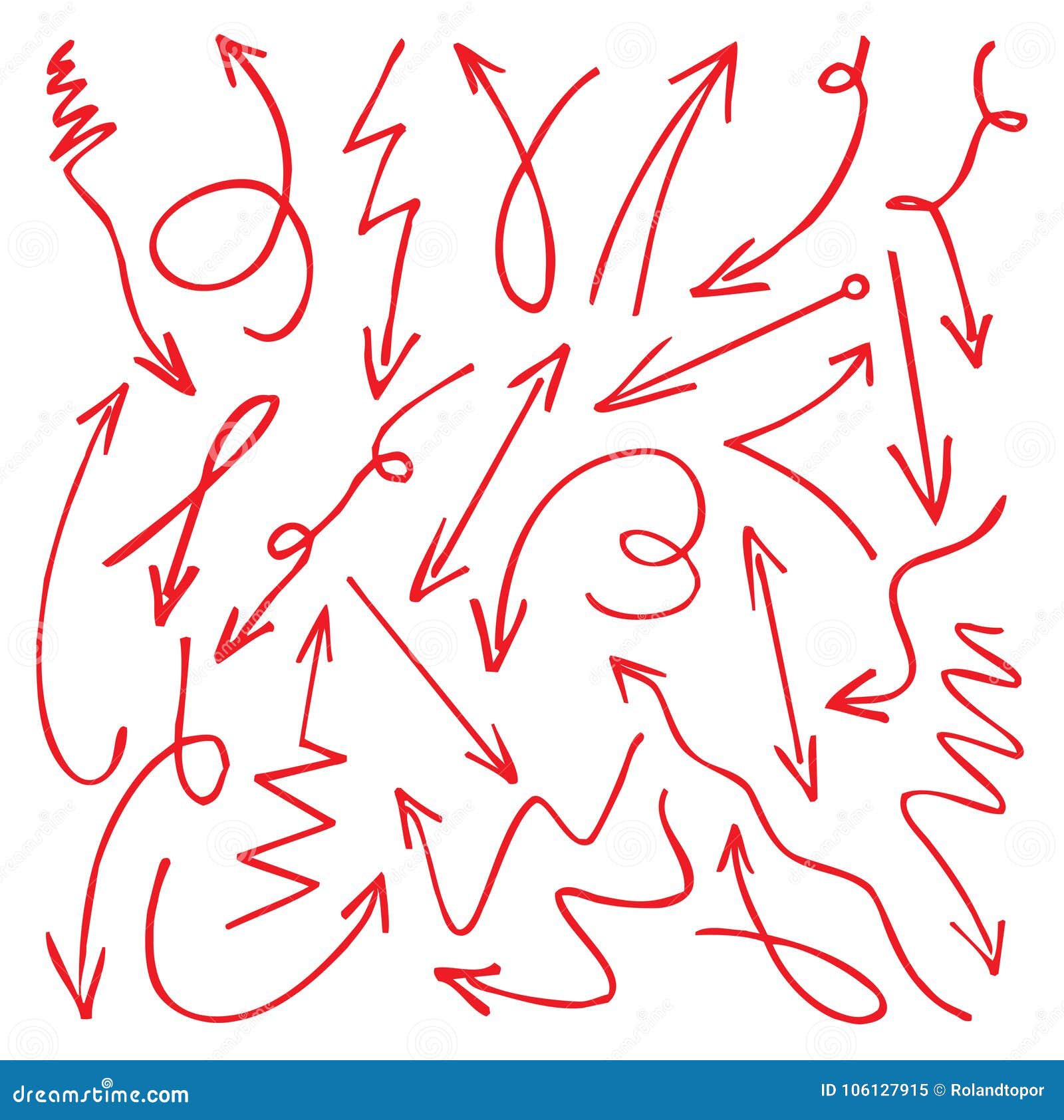 Set of Red Drawing Arrows. Vector Illustration. Stock Illustration ...
