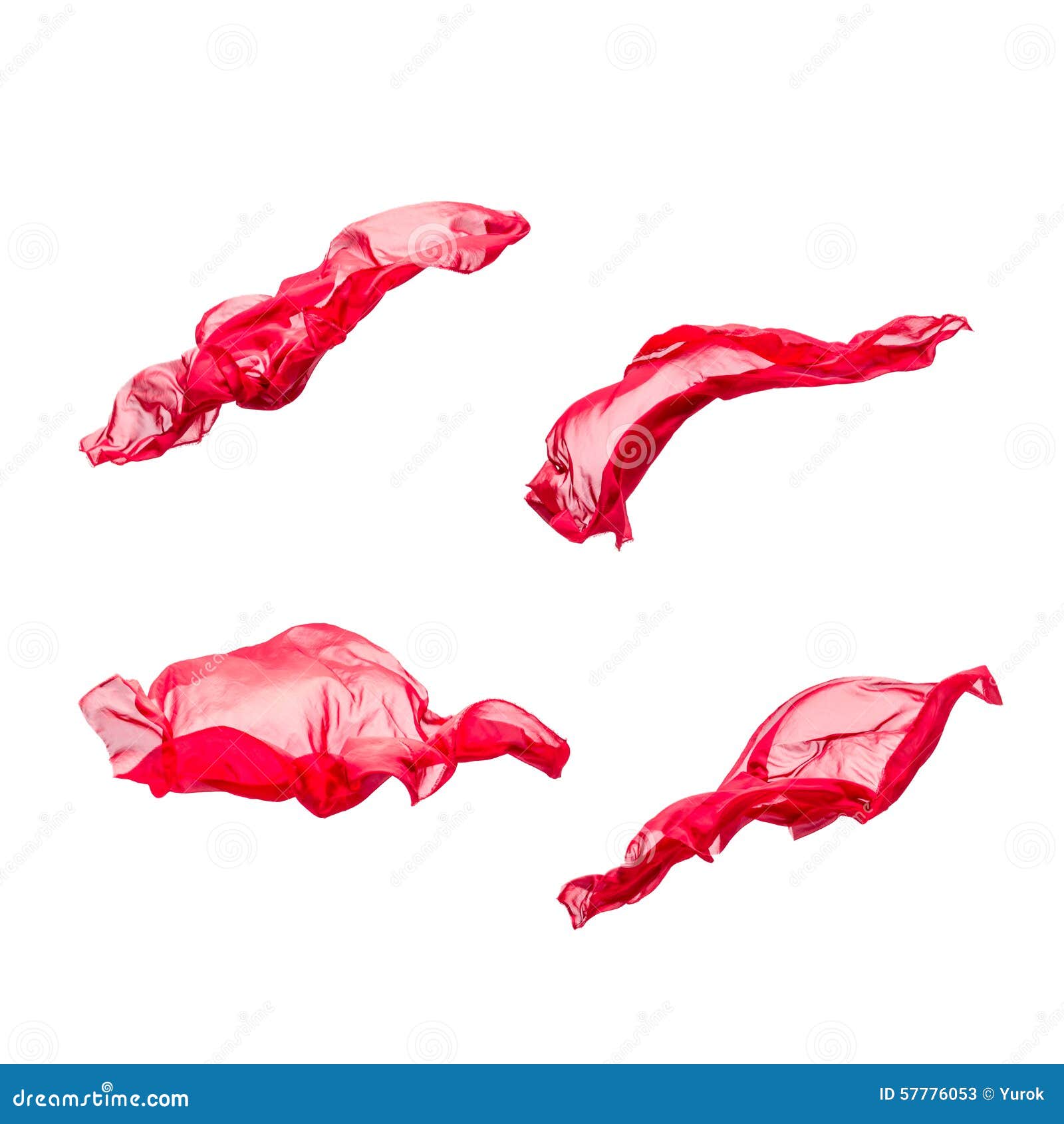 Set of Red Fabric in Motion Stock Image - Image of flowing, form: 57776053