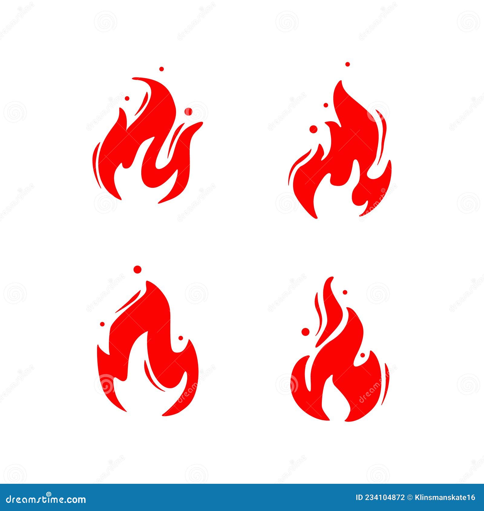 Set of Red Fire Design Vector Collection 02 Stock Vector - Illustration ...