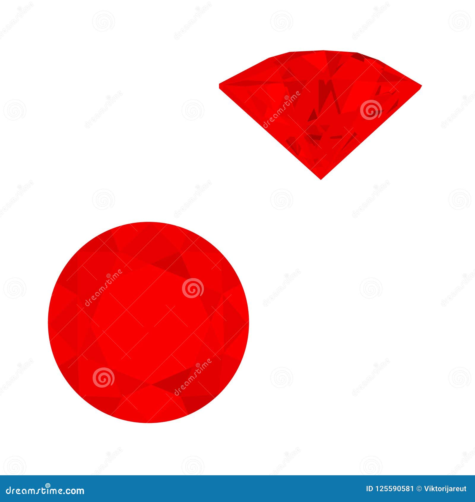 Red gemstones vector stock illustration. Illustration of closeup ...