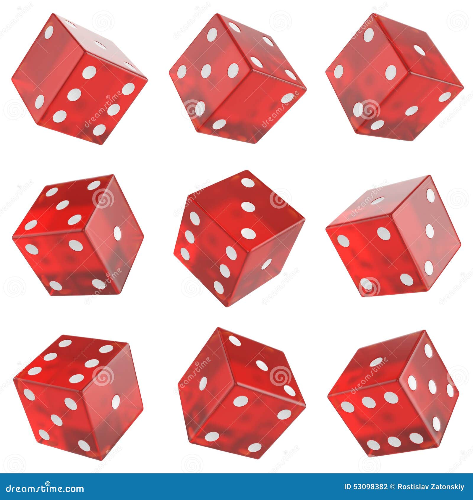 Square Red Dice Object Set Isolated Stock Illustrations – 267 Square ...