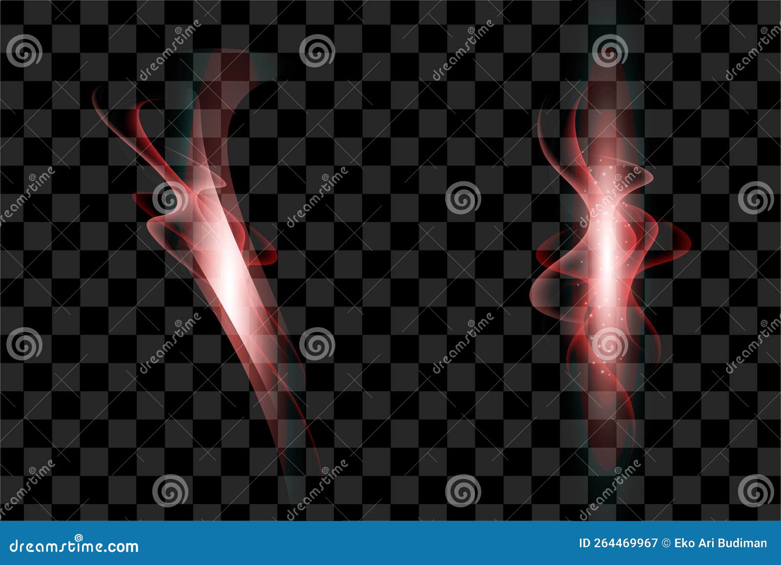 Set of Red Glow Shape with Neon Effect Isolated Element Collection. Red ...