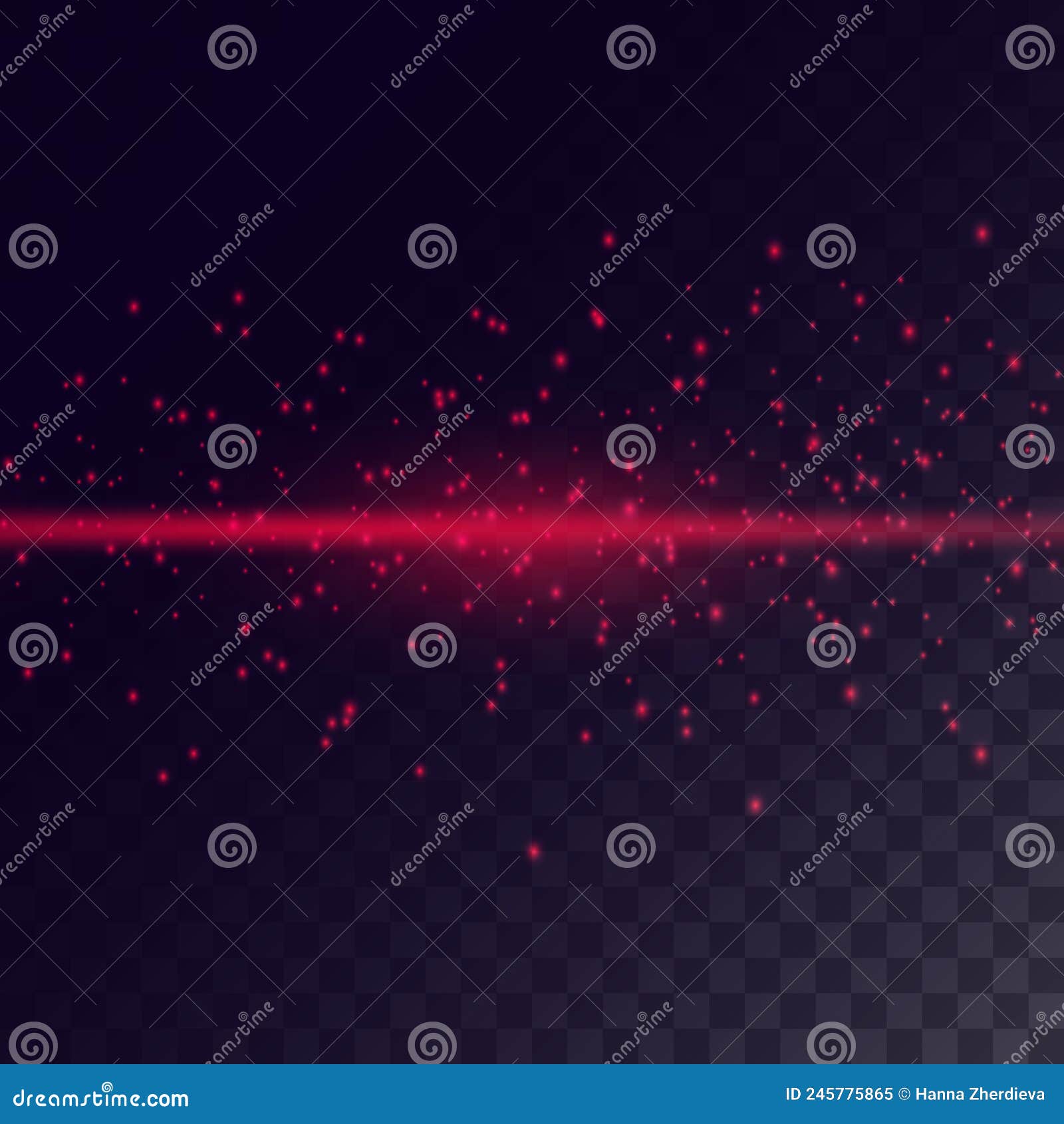 Set of Red Glowing Light Effects, Glare and Dust Isolated on ...