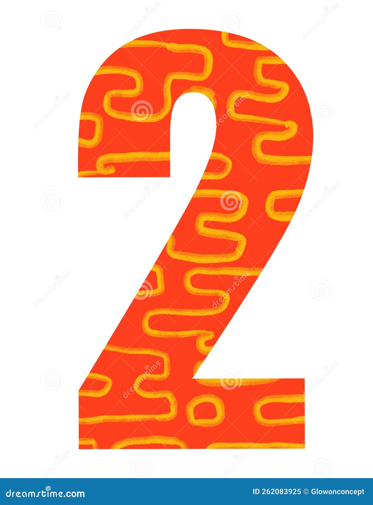 Set of Red and Gold Pattern Welath Luck Number Two Digits Typography ...