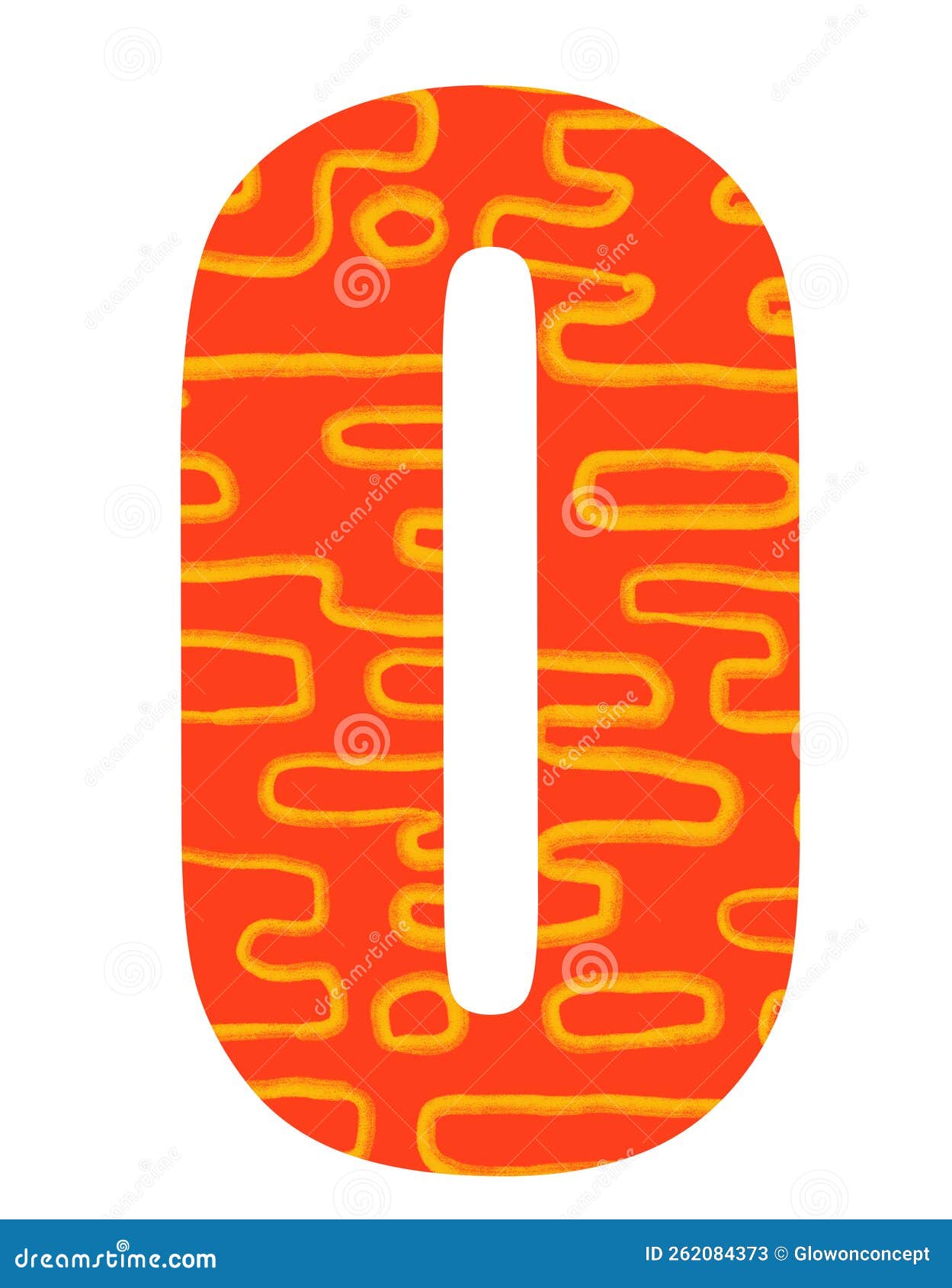 Set of Red and Gold Pattern Welath Luck Number Zero Digits Typography ...