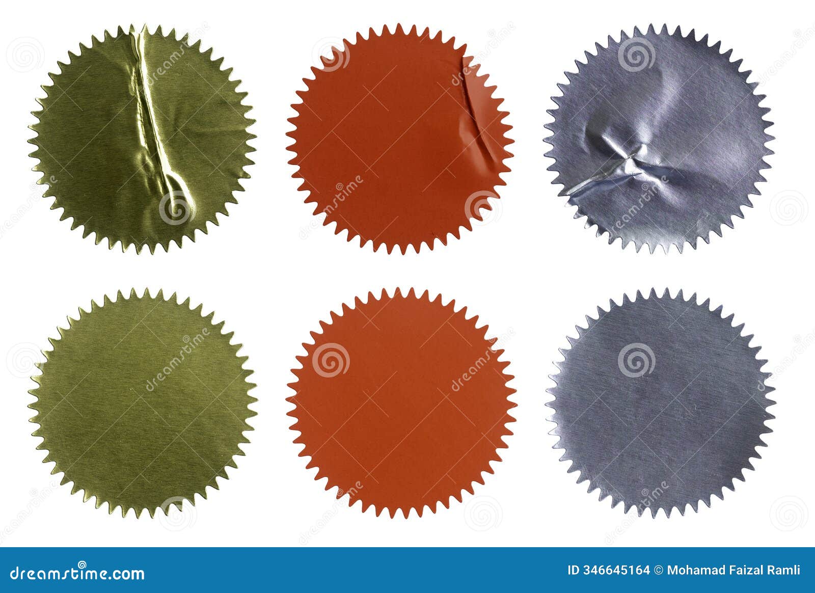 A Set of Red, Gold and Silver Common Seal Sticker Label Isolated on ...