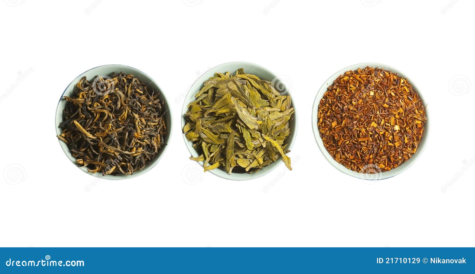 Set of Red, Green and Black Dry Tea, Isolated Stock Image - Image of ...