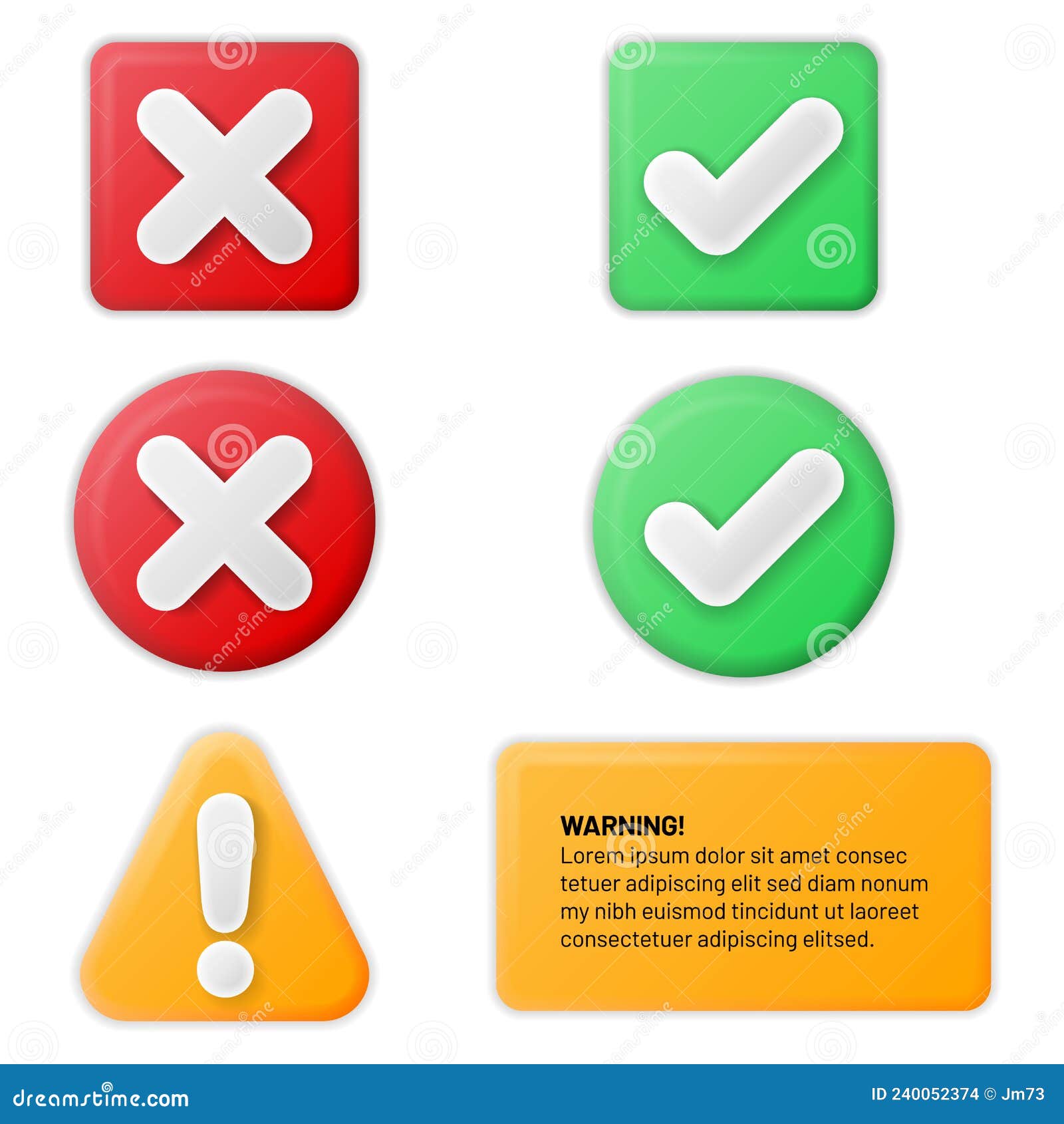 Set of Red, Green and Yellow Plastic Buttons Stock Vector ...