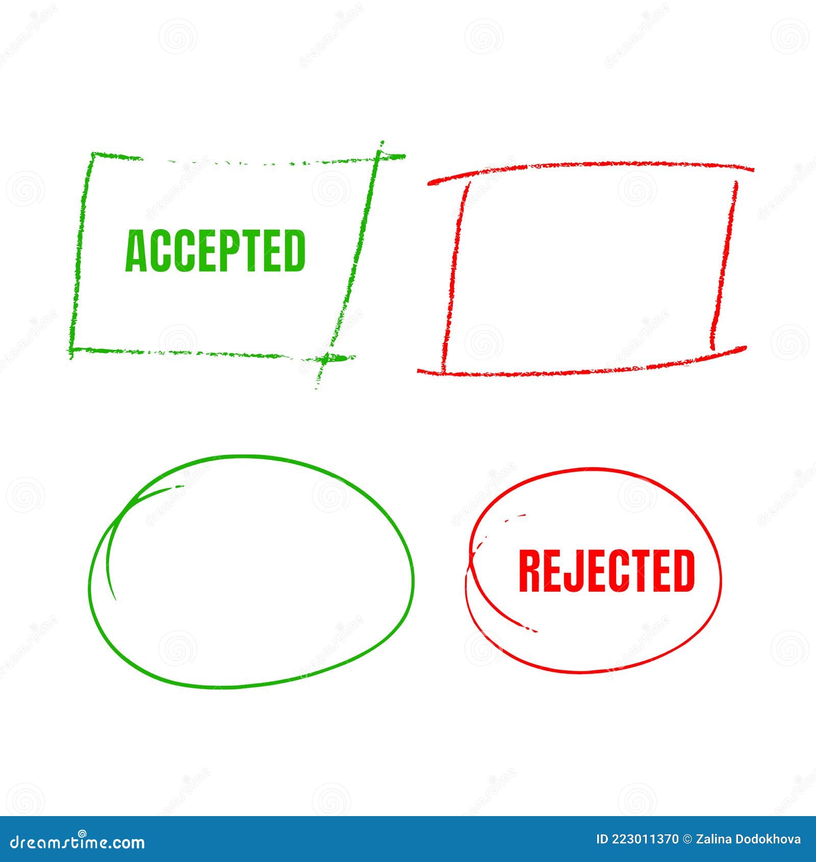 Set of Red Hand Drawn Circles, Marks for Choice Text or Object ...