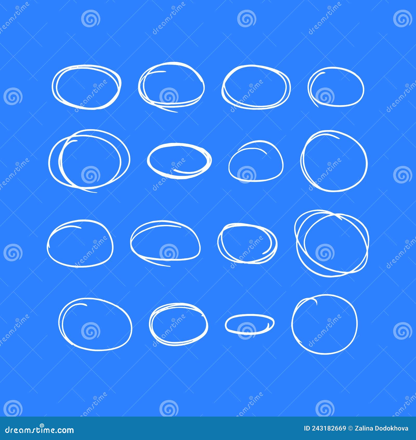 Set of Red Hand Drawn Elements for Selecting Text, Sketch Oval. Vector ...