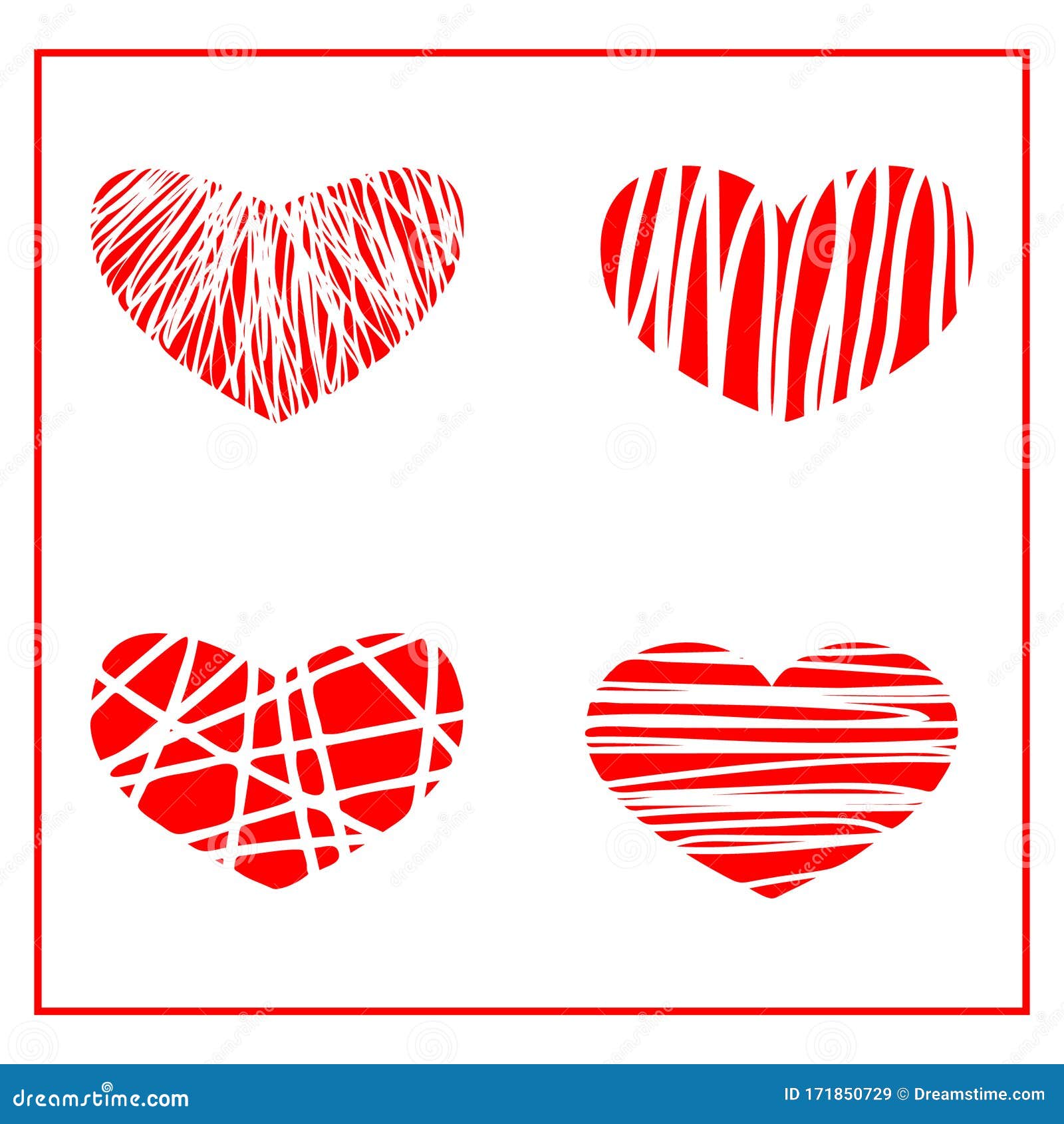 Set of Red Heart Slices. Heart Fragments and Pieces Stock Vector ...