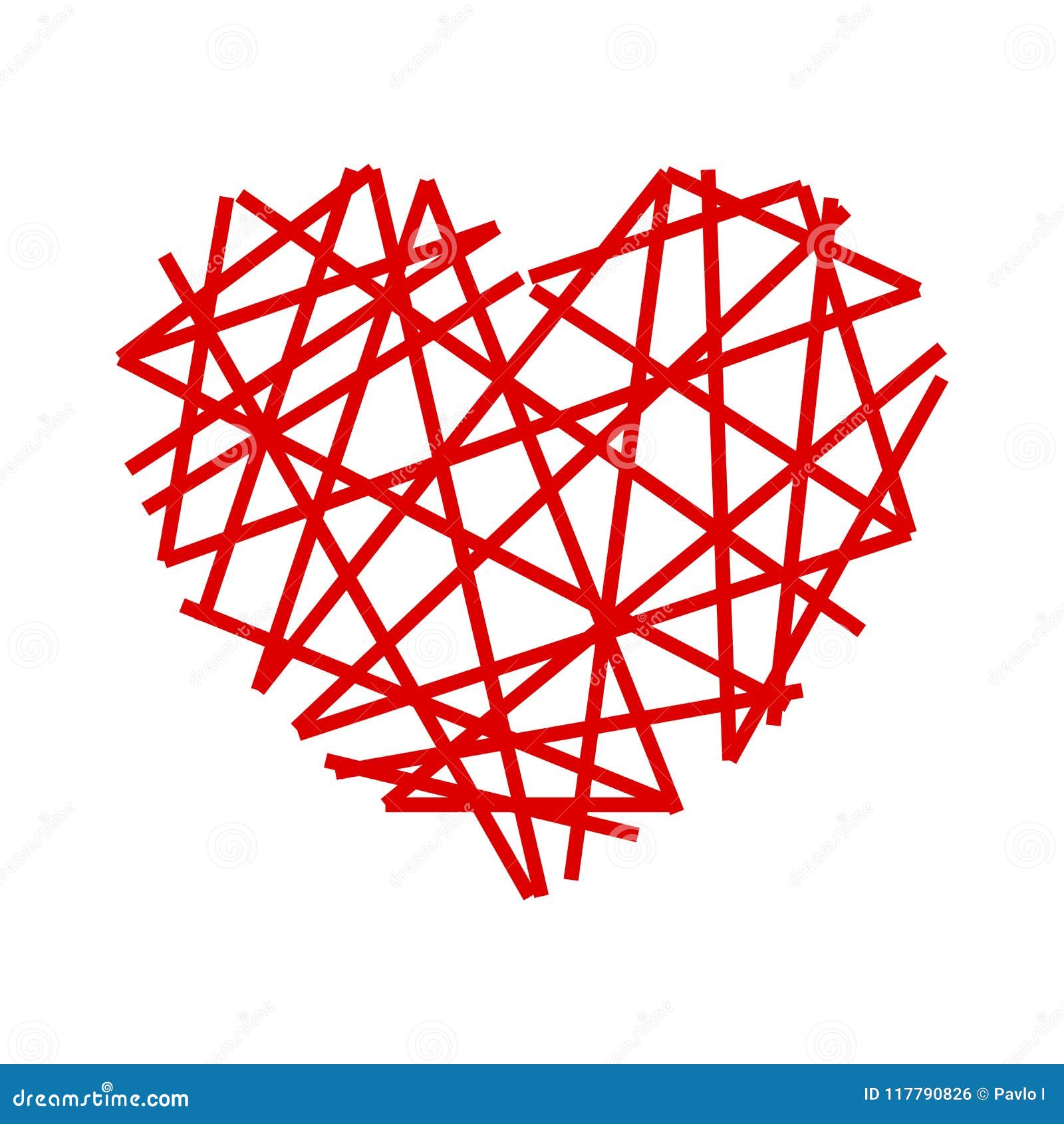 Set of Red Heart in a Spider Web Stock Vector - Illustration of ...