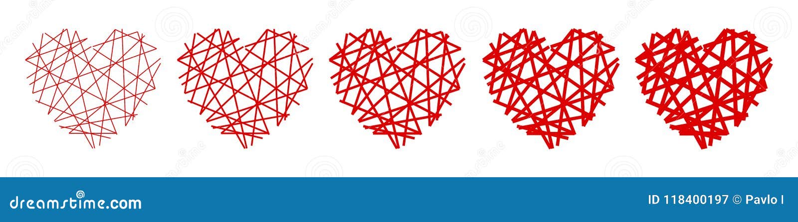 Set of Red Heart in a Spider Web - Stock Illustration - Illustration of ...