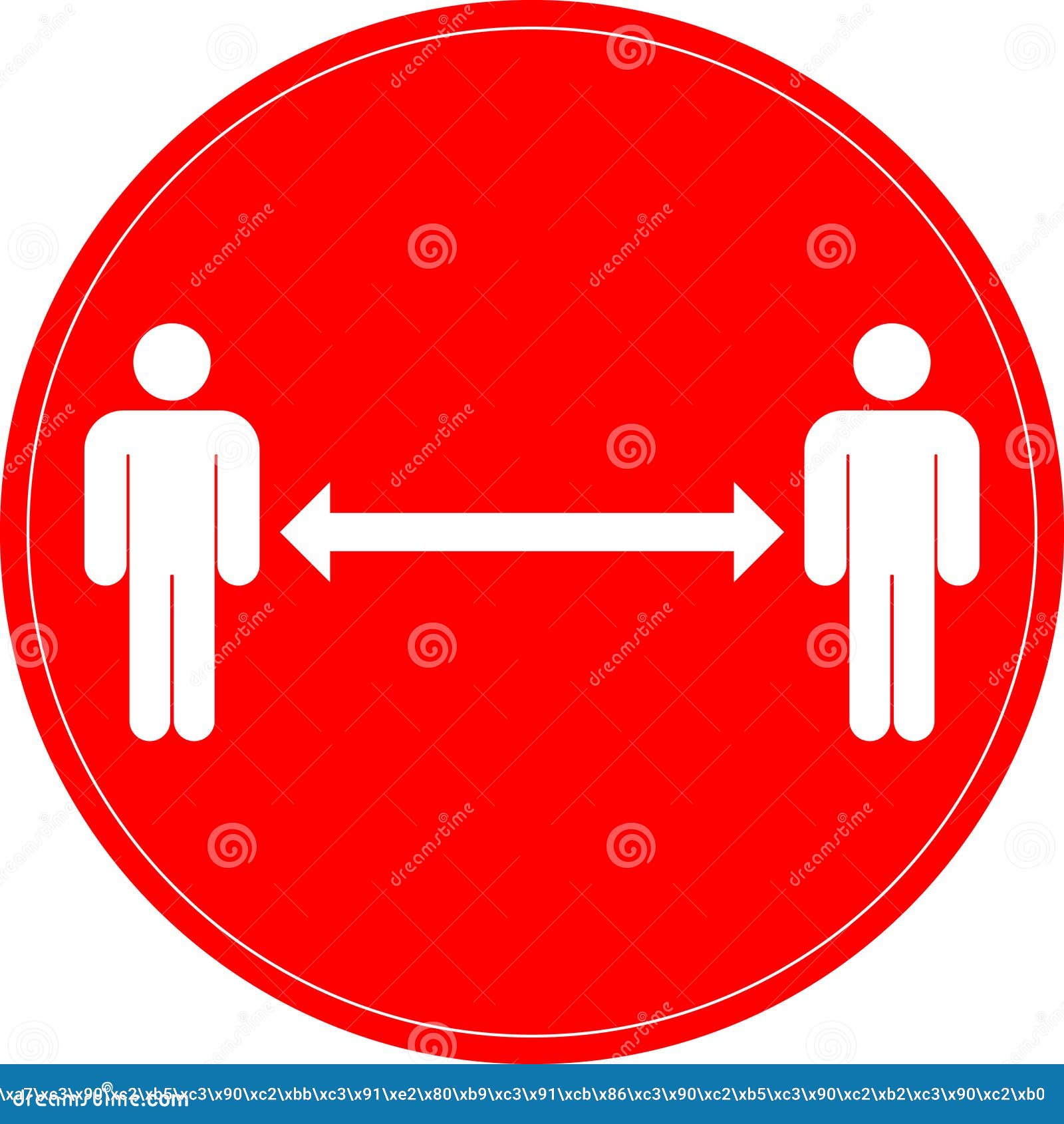 Set of Red Human Figures, Social Distance, Icon Stock Vector ...