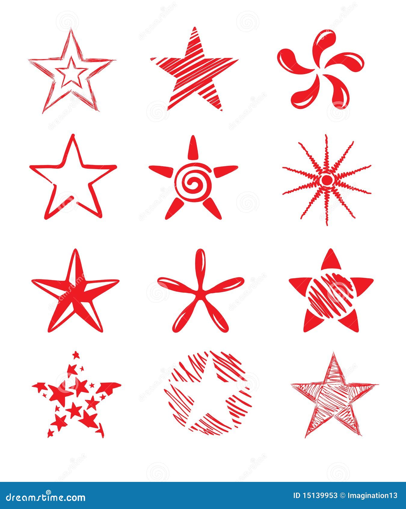 Set of red icons - Star stock vector. Illustration of background - 15139953